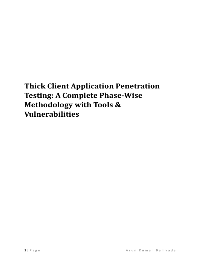 Thick Client Penetration Testing Methodology