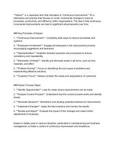 Kaizen: Continuous Improvement Philosophy