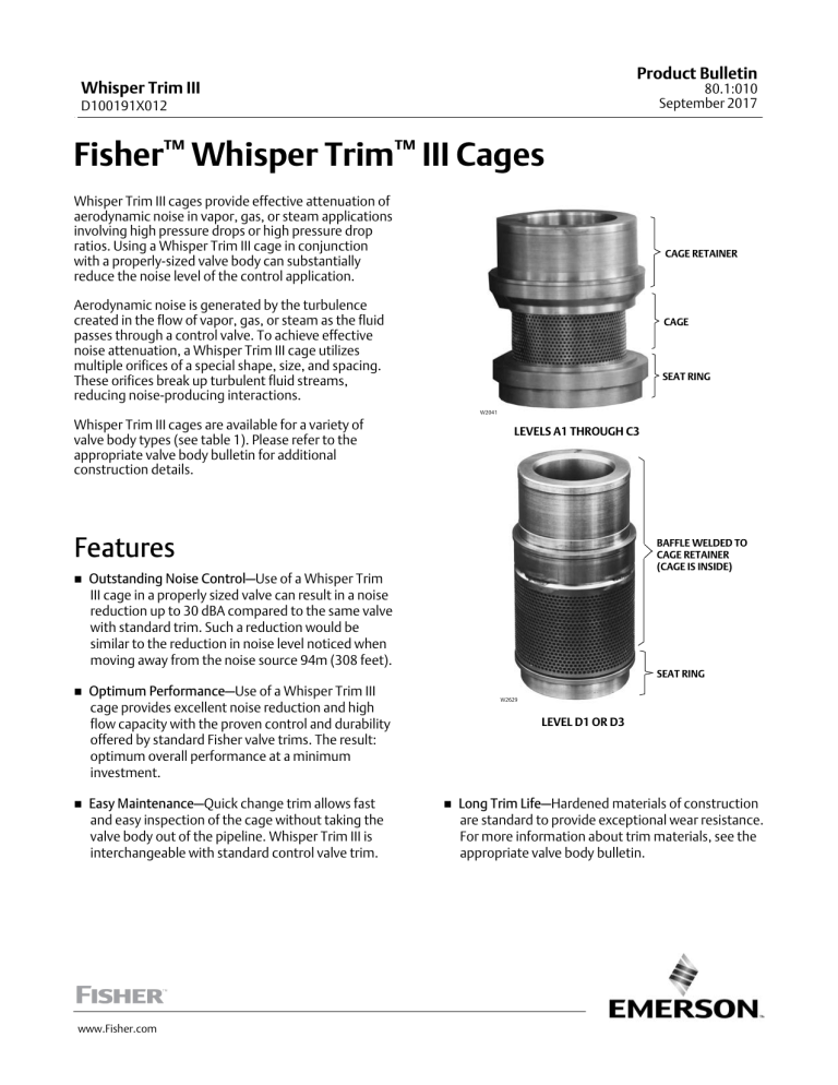 Fisher Whisper Trim III Cages: Noise Reduction Solutions
