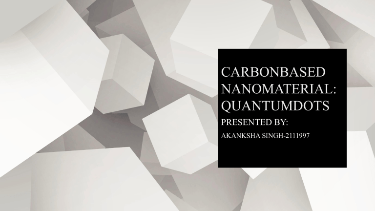 Carbon Quantum Dots: Synthesis, Properties & Applications