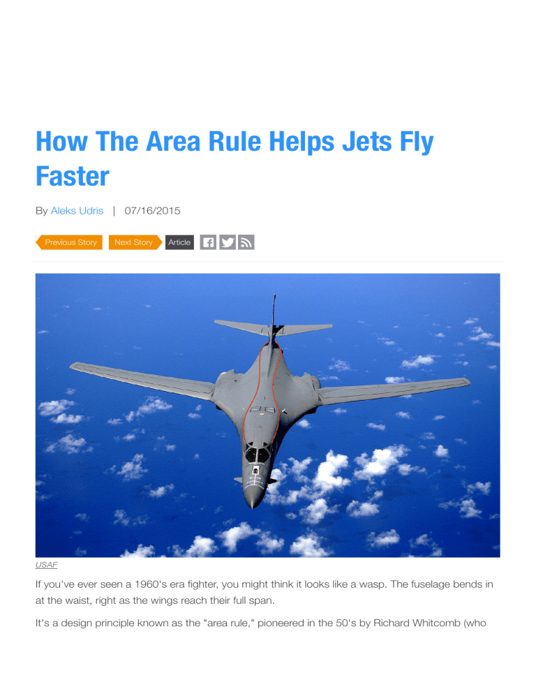 Area Rule: How it Helps Jets Fly Faster