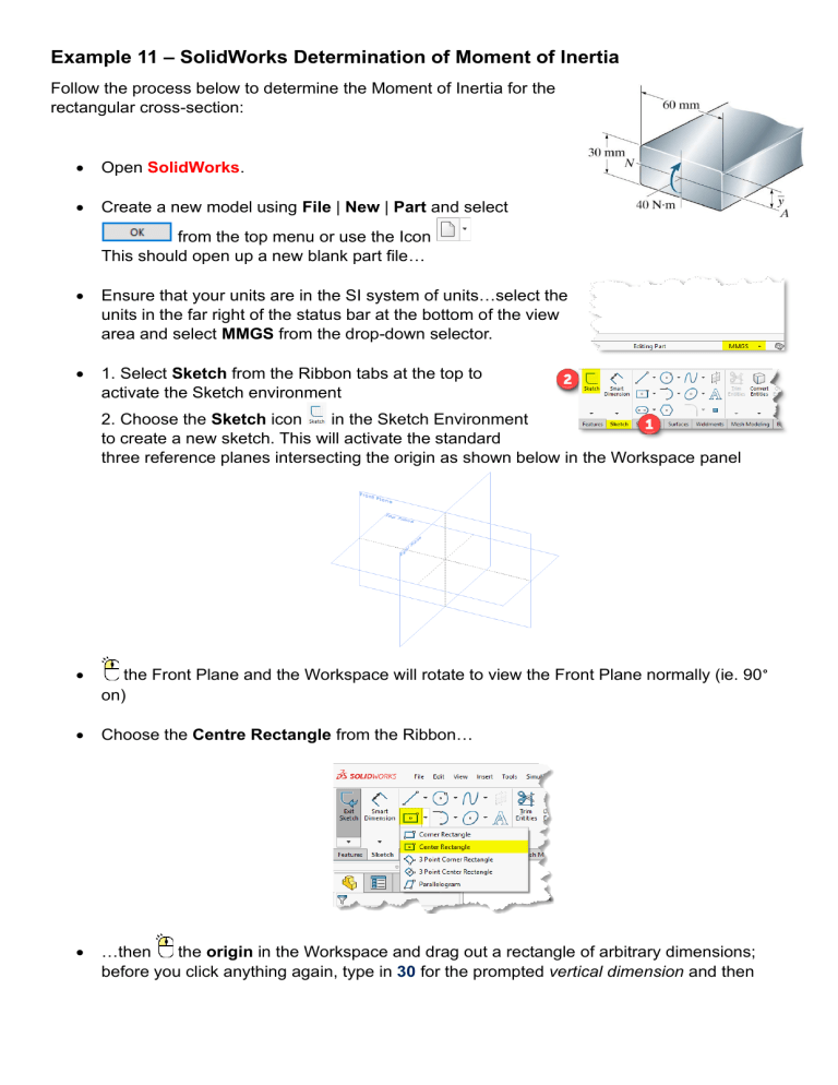 SolidWorks: Moment of Inertia Tutorial