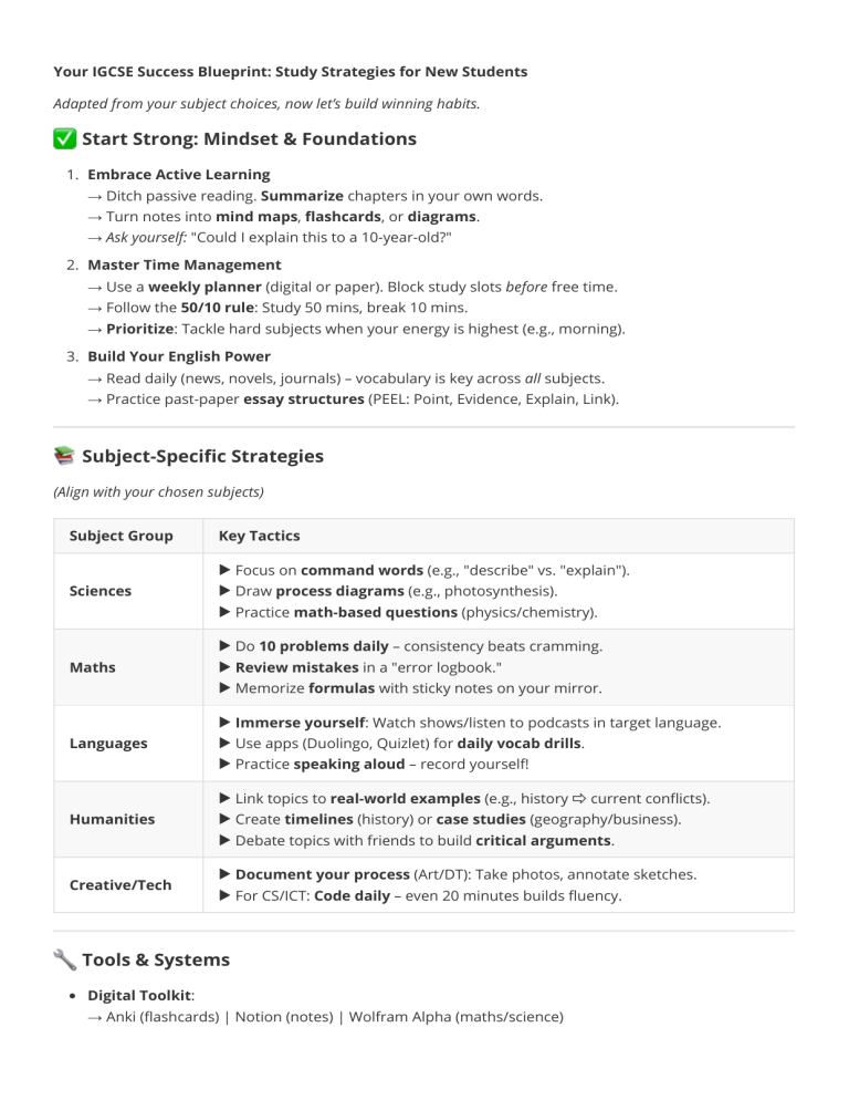 IGCSE Study Strategies: Success Blueprint for Students