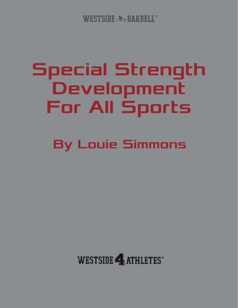 Special Strength Development for All Sports Training Guide