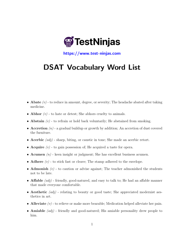 sat word list