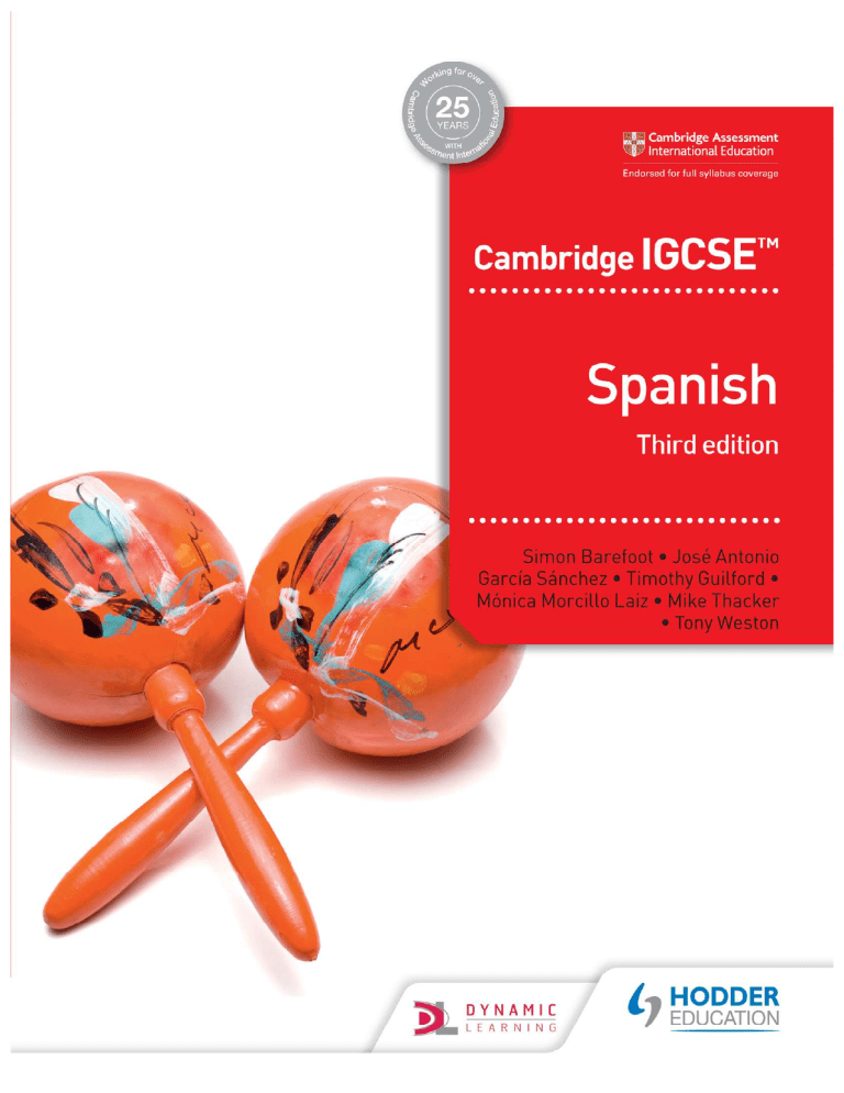 Cambridge IGCSE Spanish Third Edition Coursebook for Language Learning