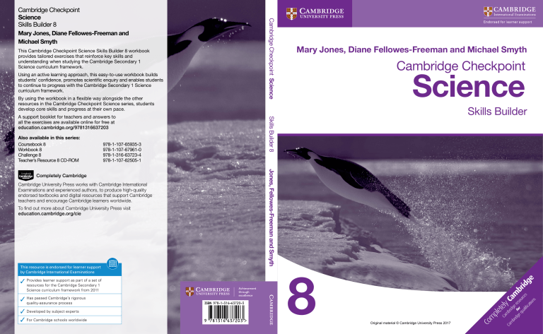 Cambridge Checkpoint Science Skills Builder 8 Workbook