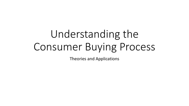 Understanding Consumer Buying Process: Theories & Applications