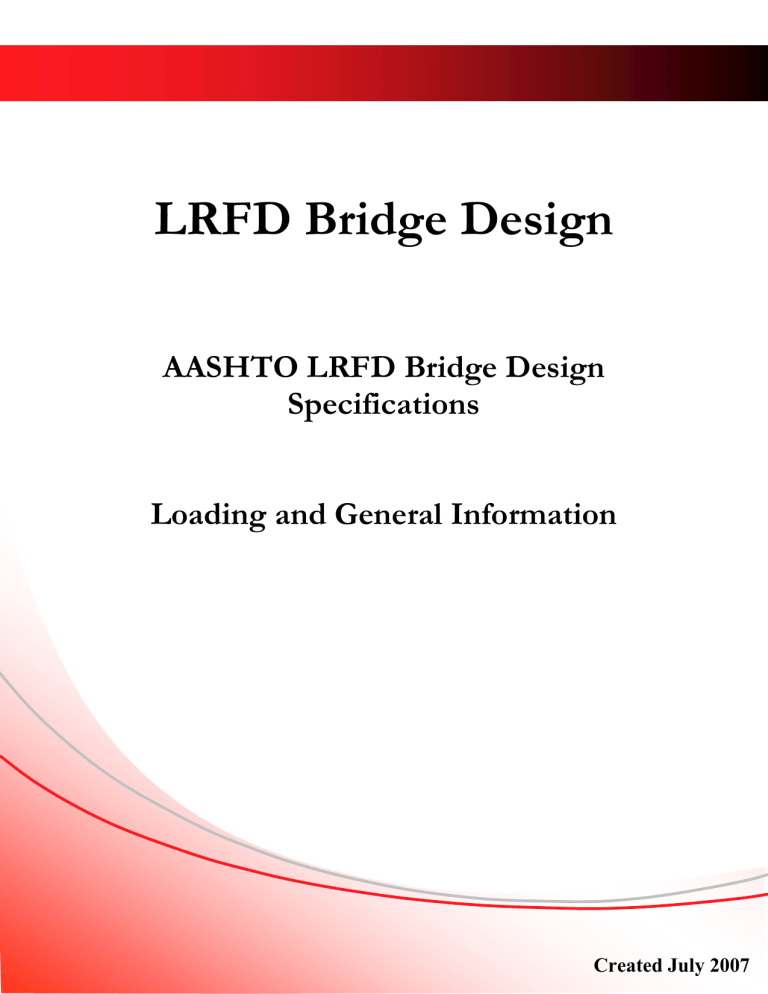 LRFD Bridge Design: AASHTO Specifications & Loading