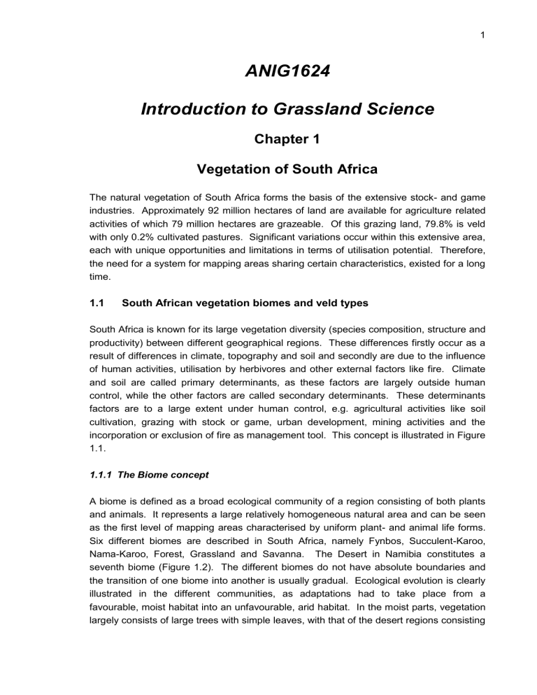Vegetation of South Africa: Grassland Science
