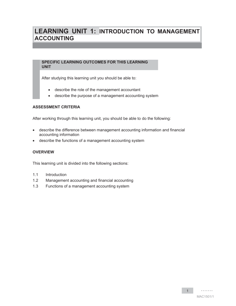 Management Accounting Introduction: Role, Systems & Financial Differences