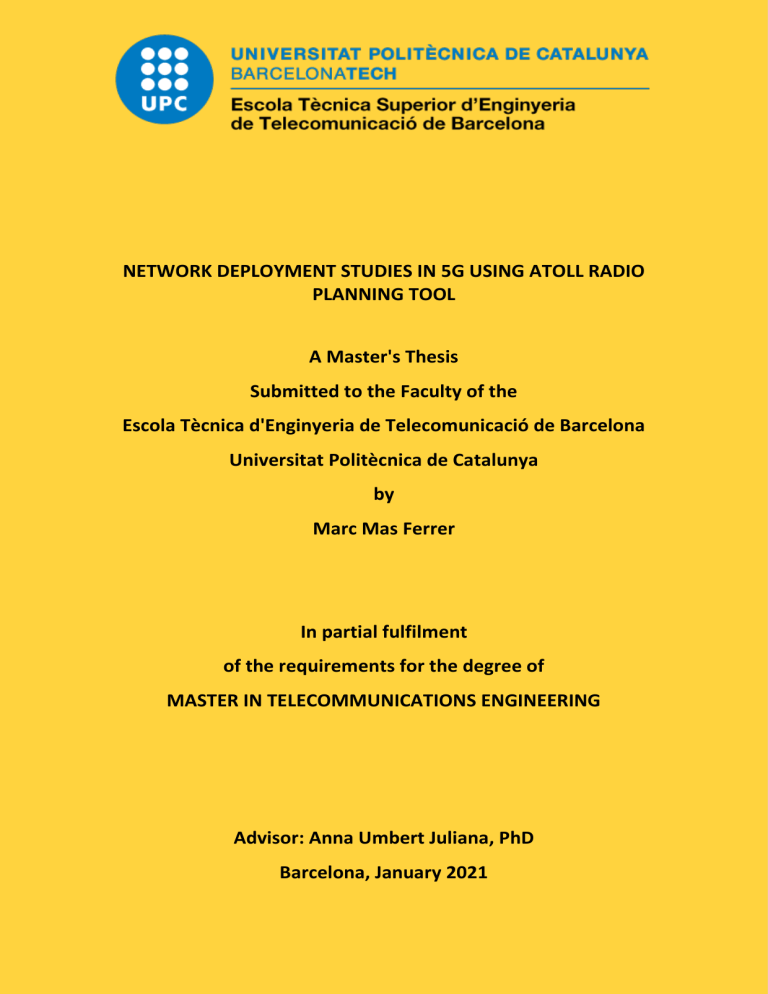 NETWORK DEPLOYMENT STUDIES IN 5G USING ATOLL RADIO