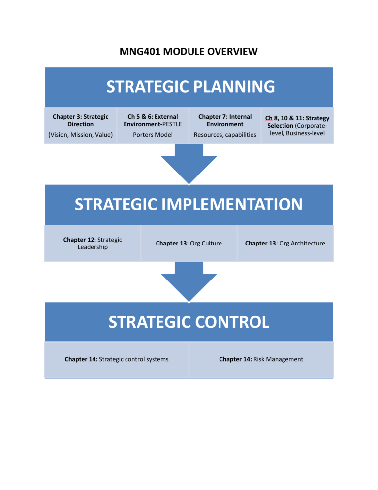 MNG401 Strategic Planning & Management Module Overview
