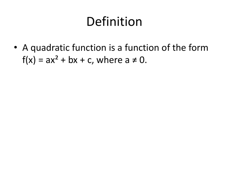Quadratic Functions: Definition, Properties, and Graphs