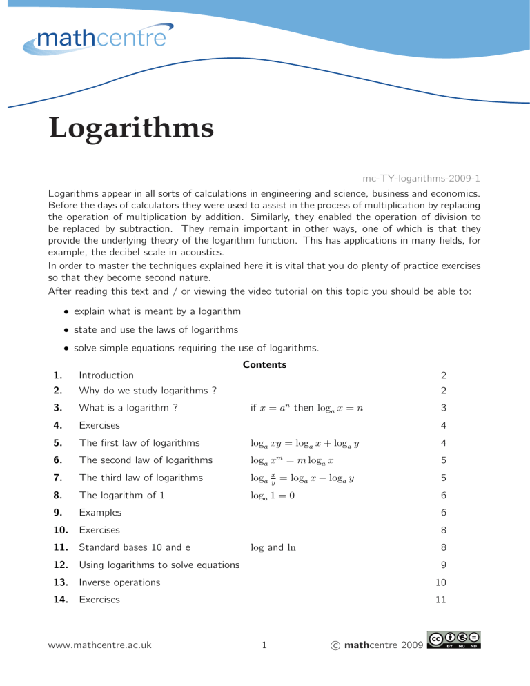 Logarithms: Laws, Definitions, and Applications in Math