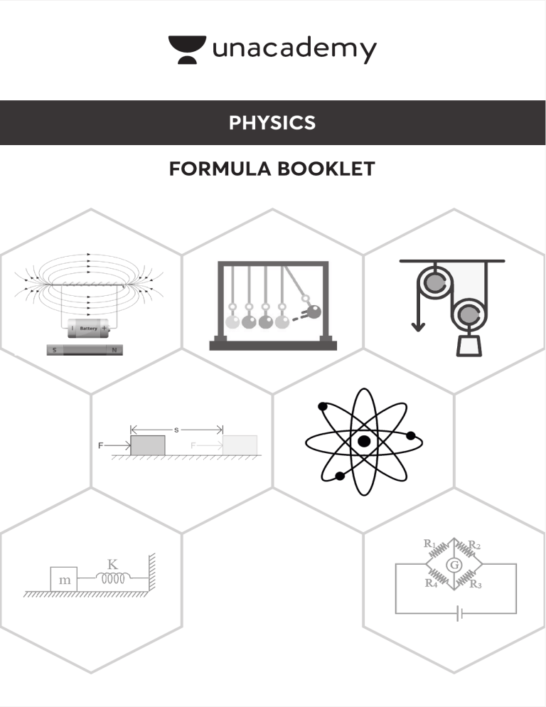 Physics Formula Booklet: Kinematics & Newton's Laws of Motion