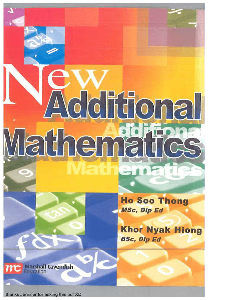 New Additional Mathematics Textbook