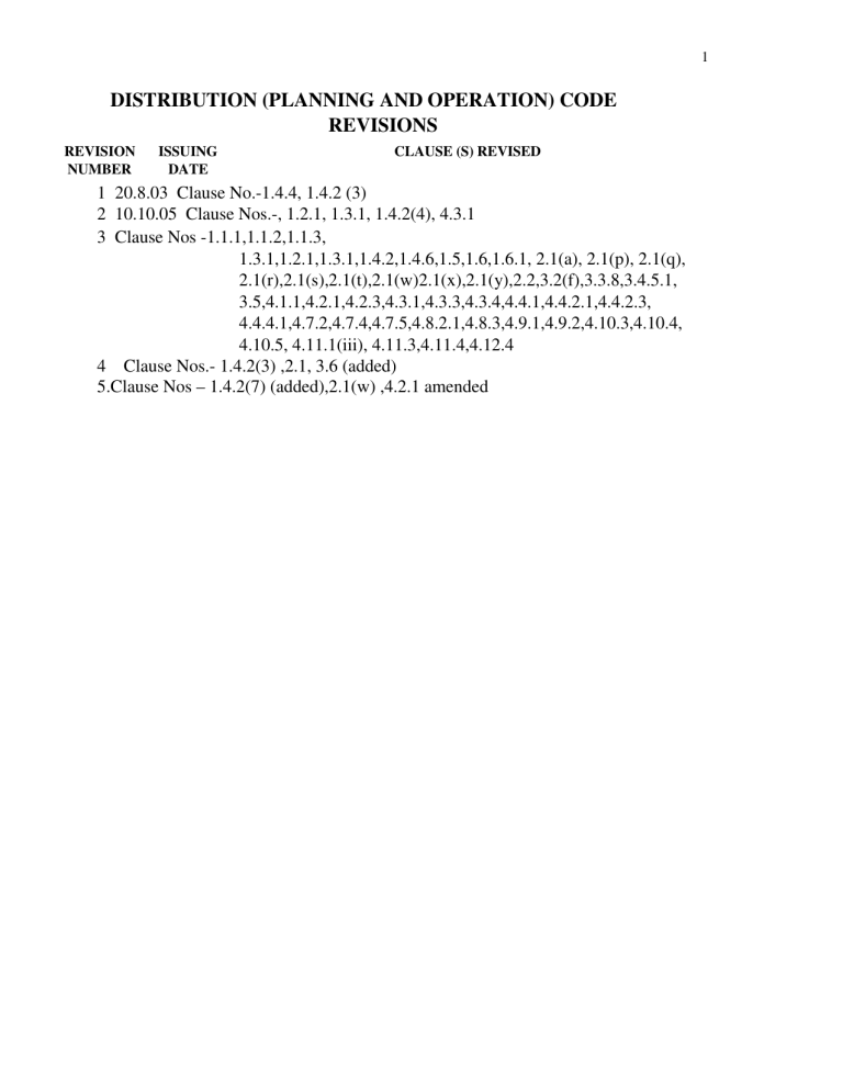 Orissa Distribution Planning & Operation Code