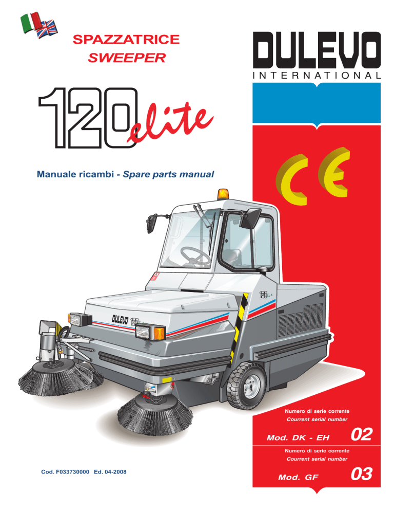 DULEVO 120 ELITE Sweeper: Spare Parts Manual & Technical Support Guide