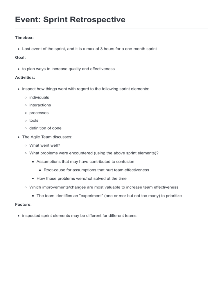 Sprint Retrospective Guide: Agile Team Improvement