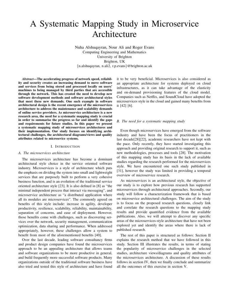 Microservice Architecture: A Systematic Mapping Study