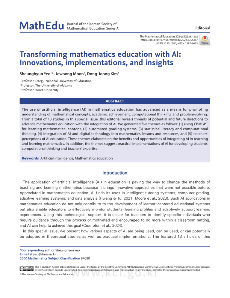 AI in Math Education: Innovations, Implementations, and Insights