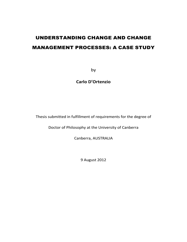 Understanding Change & Change Management in Public Sector: A Case Study