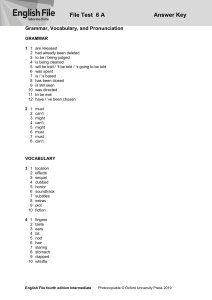 English File Intermediate Test Answer Key