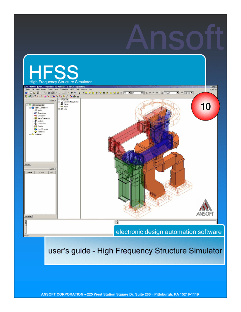 Ansoft HFSS User Guide: High-Frequency Structure Simulator