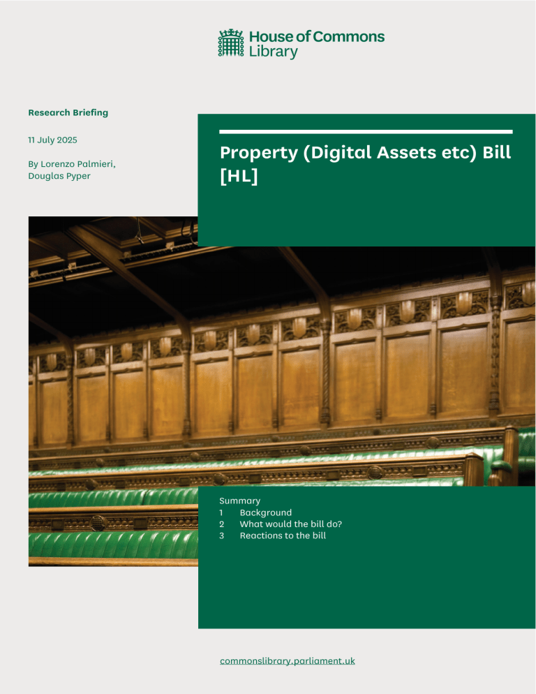 Digital Assets Bill: UK Property Law Modernization