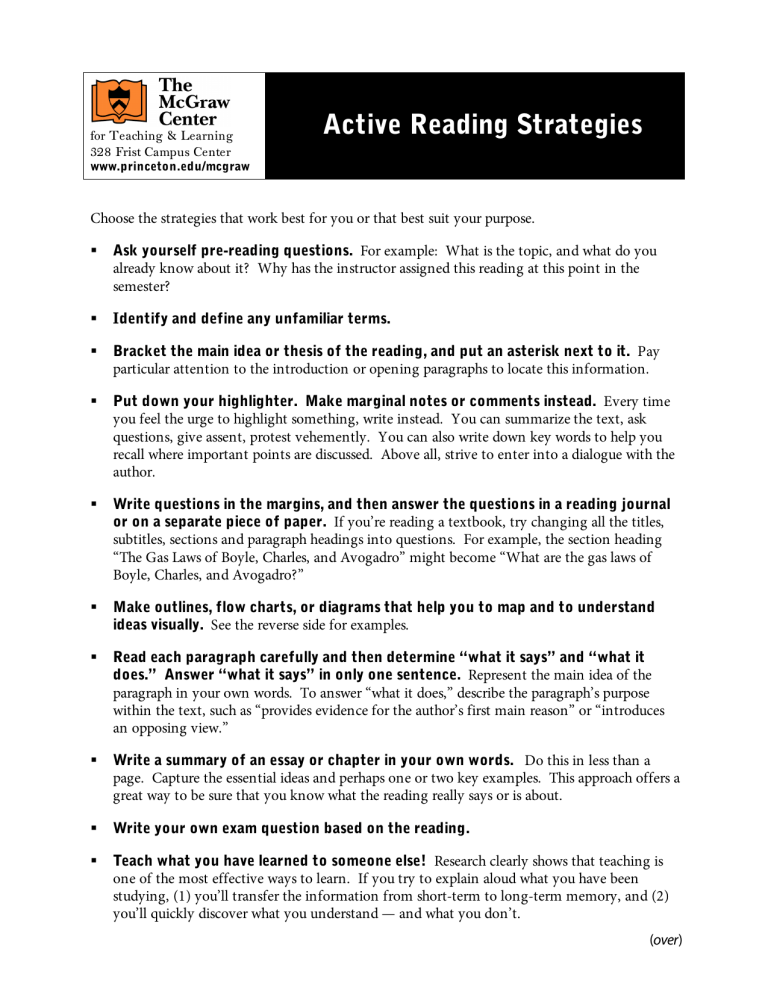 Active Reading Strategies: Improve Comprehension
