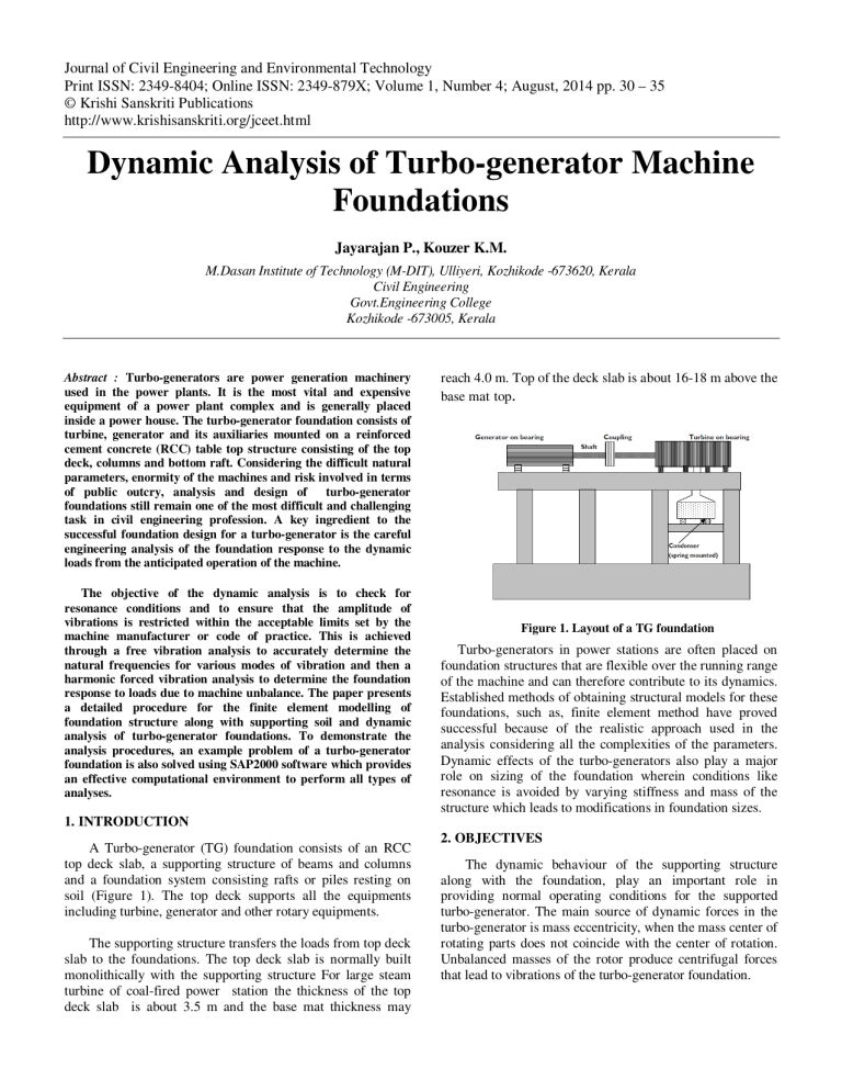 Dynamic Analysis of Turbo-generator Machine Foundations in Civil ...