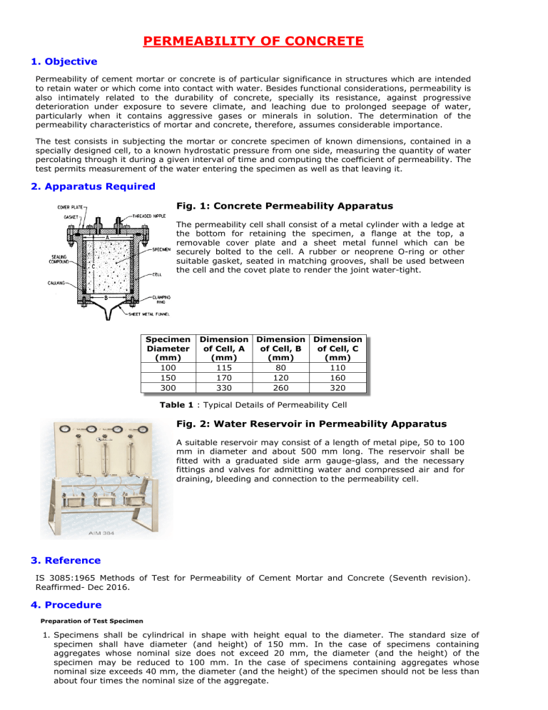Permeability of Concrete: Test Method & Calculation Guide