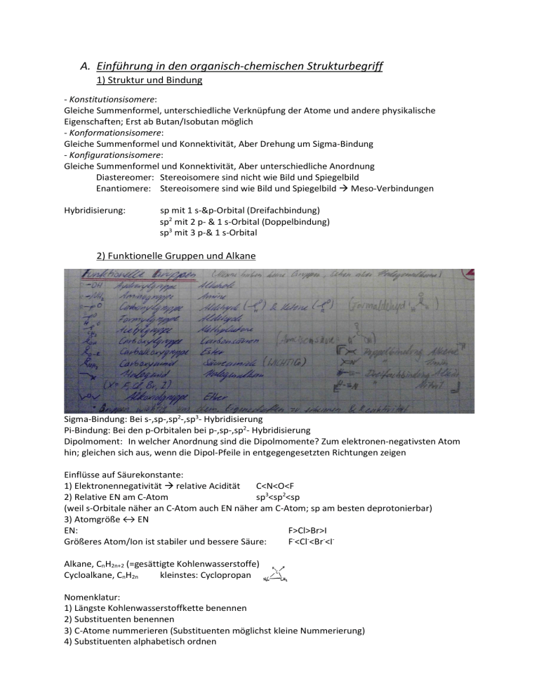 Organische Chemie: Struktur, Reaktivität & Mechanismen – Zusammenfassung