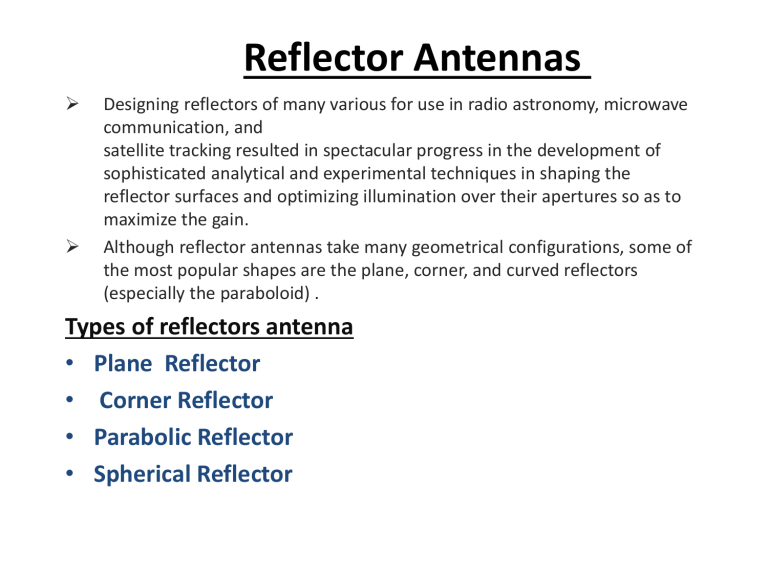Reflector Antennas: Design & Types