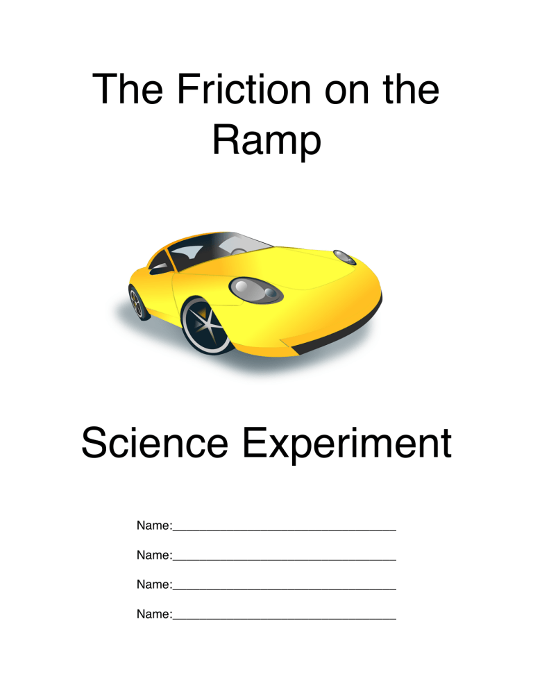 The Friction on the Ramp Science Experiment | Physics Worksheet