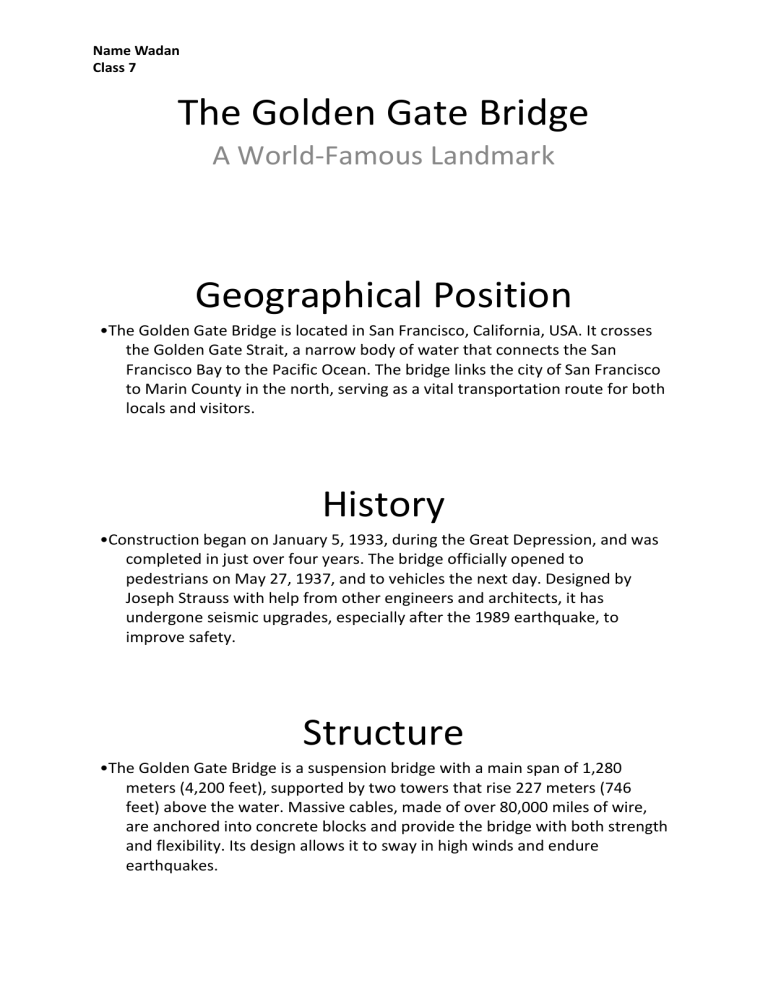 Golden Gate Bridge: A World-Famous Landmark
