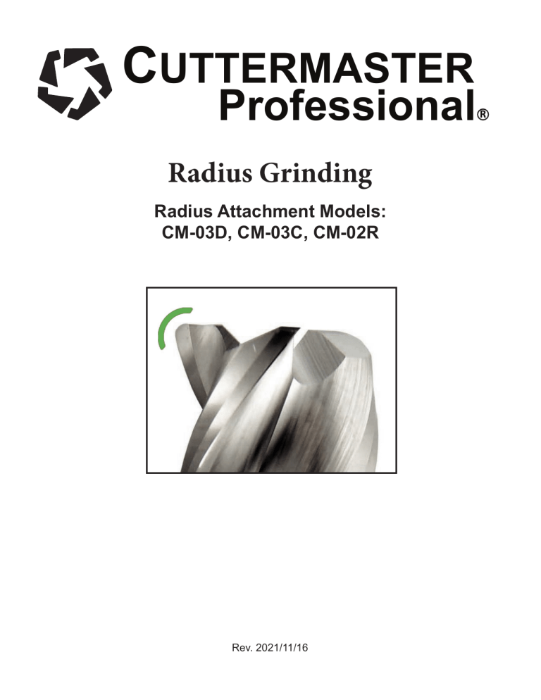 CUTTERMASTER Radius Grinding Guide: Bull Nose & Ball Nose Setup