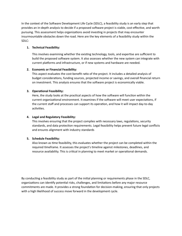Feasibility Study in SDLC: Key Elements for Software Project Success