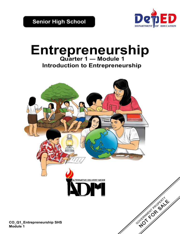 Entrepreneurship Module 1: Introduction for Grade 12 Students
