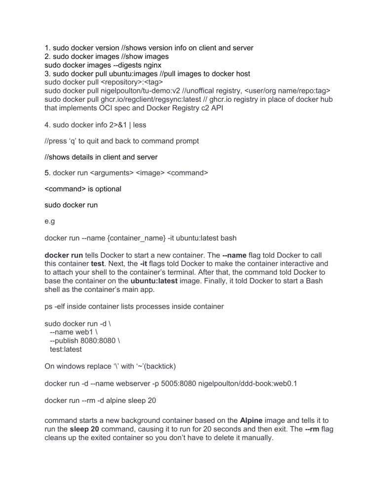 Docker Cheat Sheet Commands And Examples