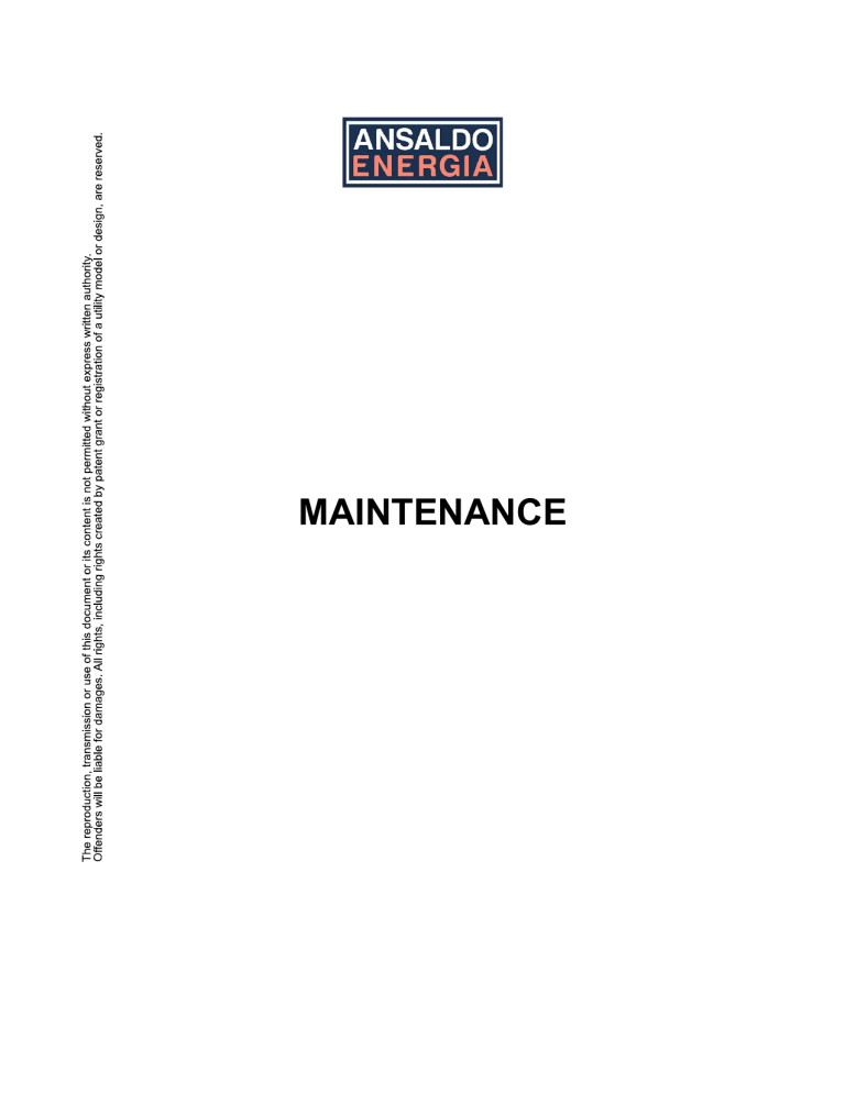 Gas Turbine Maintenance & Inspection Intervals Manual - Ansaldo Energia
