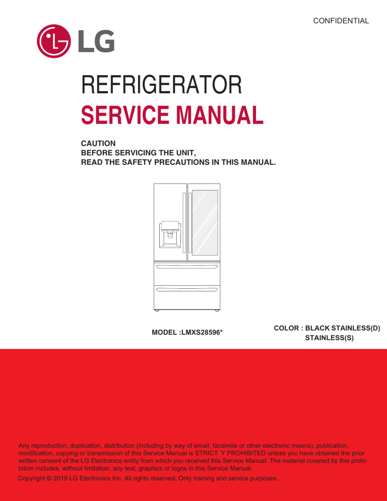 LG LMXS28596* Refrigerator Service Manual