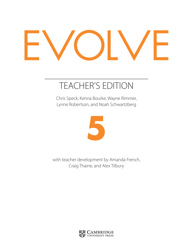 Evolve 5 Teacher's Edition: English Language Course Guide