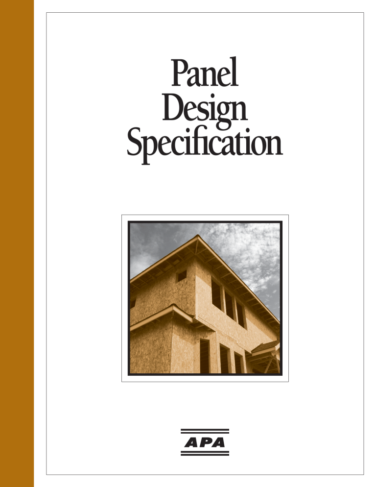 Panel Design Specification: Wood Structural Panels Engineering Guide