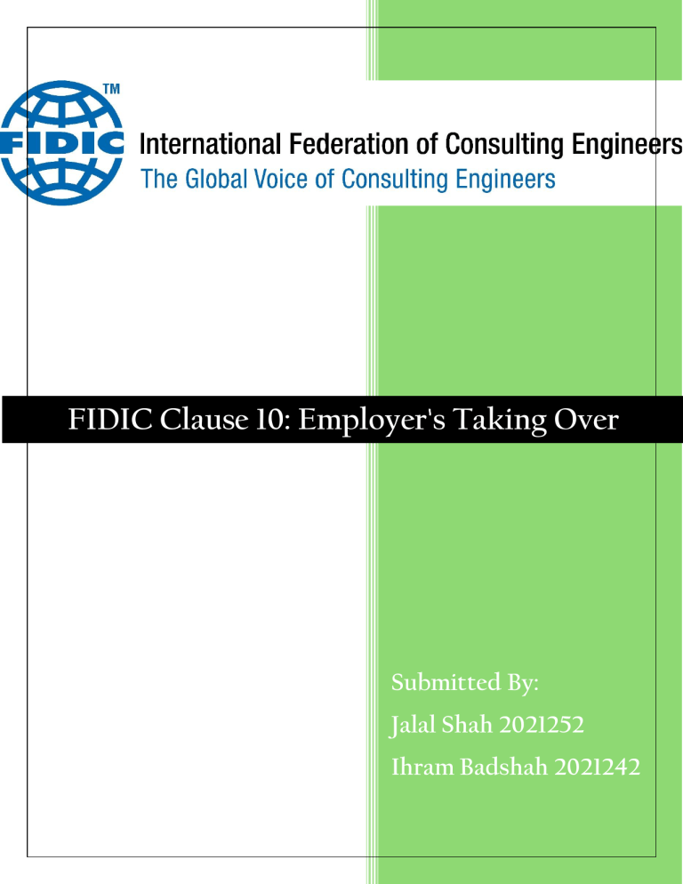 FIDIC Clause 10: Employer's Taking Over - Case Study & Analysis