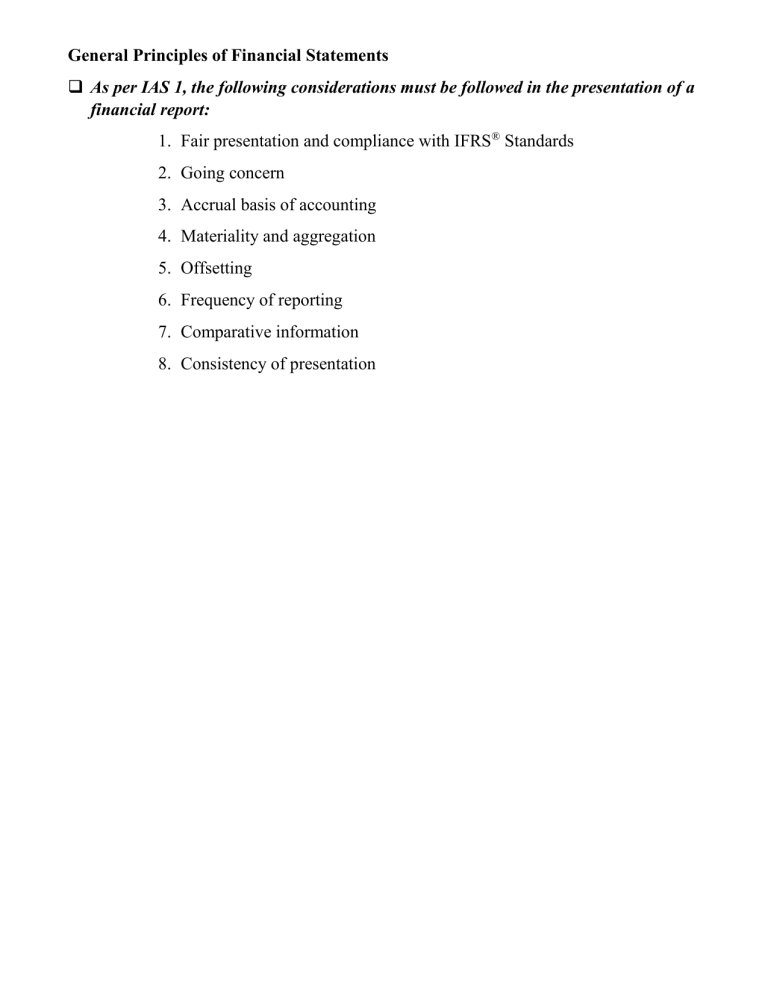 Financial Statement Principles: IAS 1 Guide