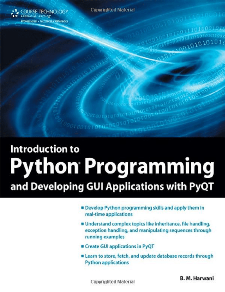 Python Programming with PyQt: GUI Applications