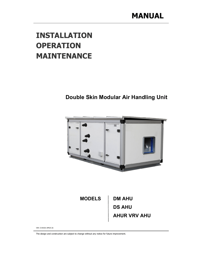AHU Installation, Operation & Maintenance Manual
