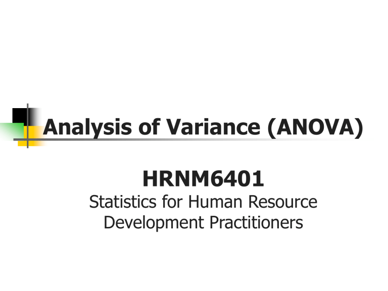 ANOVA in HR: One-Way, Two-Way, and Post-Hoc Analysis